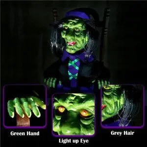 Holiday | Screaming Animated Witch With Rocking Chair Scary Halloween ...